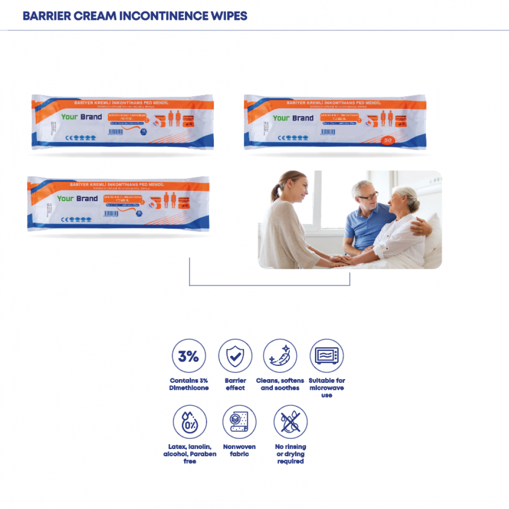Barrier Cream Incontinence Wipes : BaylarMed
